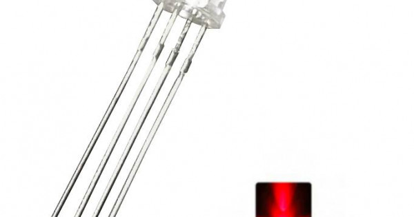 LED dioda kulatá 5mm, tříbarevná RGB, (červená, zelená a modrá) A