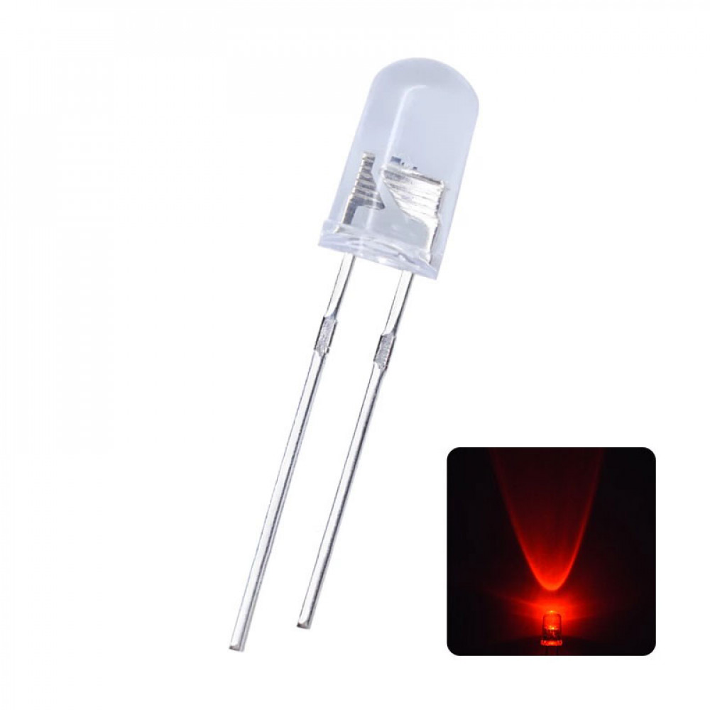 LED dioda kulatá 5mm, červená blikající